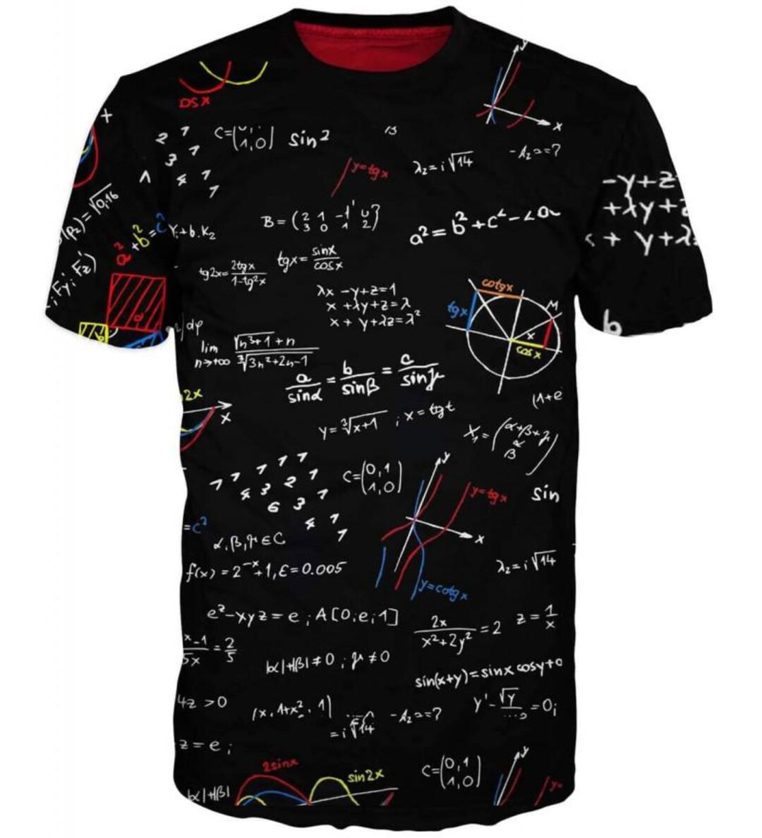 Mathematics T-shirt 3D Printed T-shirt & Long-sleeve Unique Textured ...