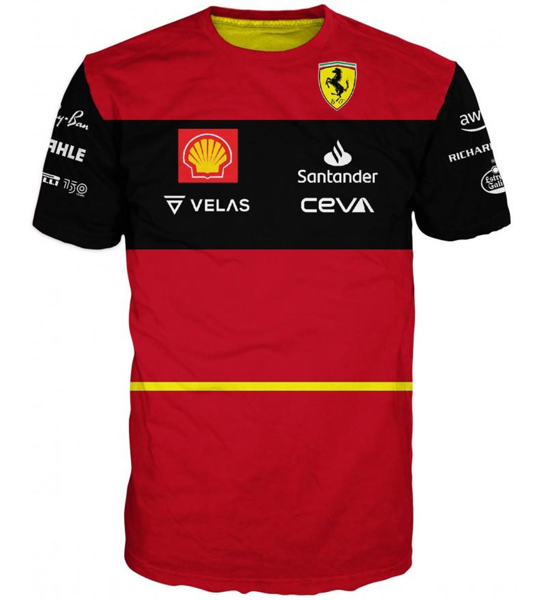 Ferrari F1 T-shirt 3D Printed T-shirt & Long-sleeve Unique Textured ...