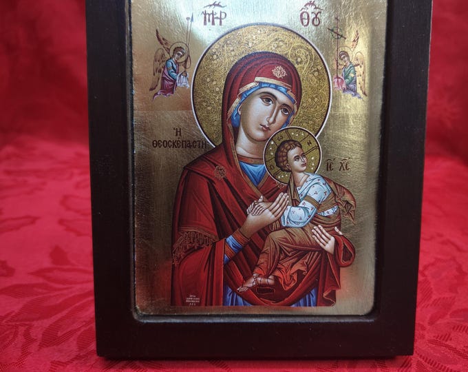 Virgin Mary of Perpetual Help/handmade Greek Orthodox Icon/3d Icon ...