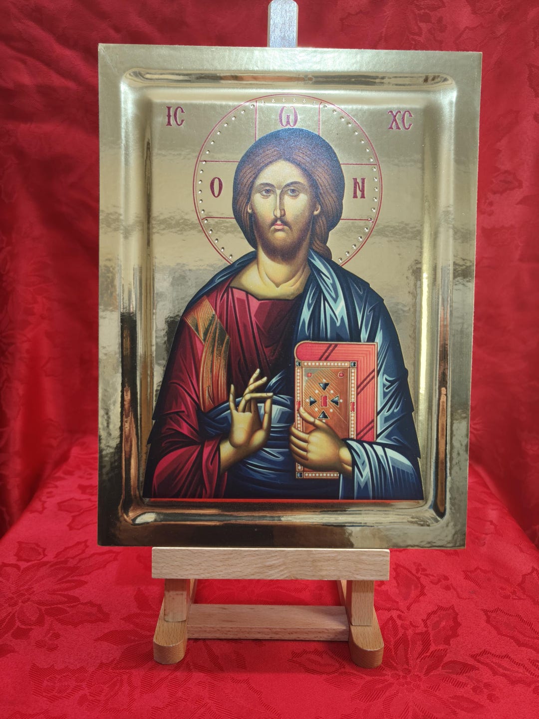 Handmade Jesus Christ Icon: Greek Orthodox Gold Foil Art/religious - Etsy