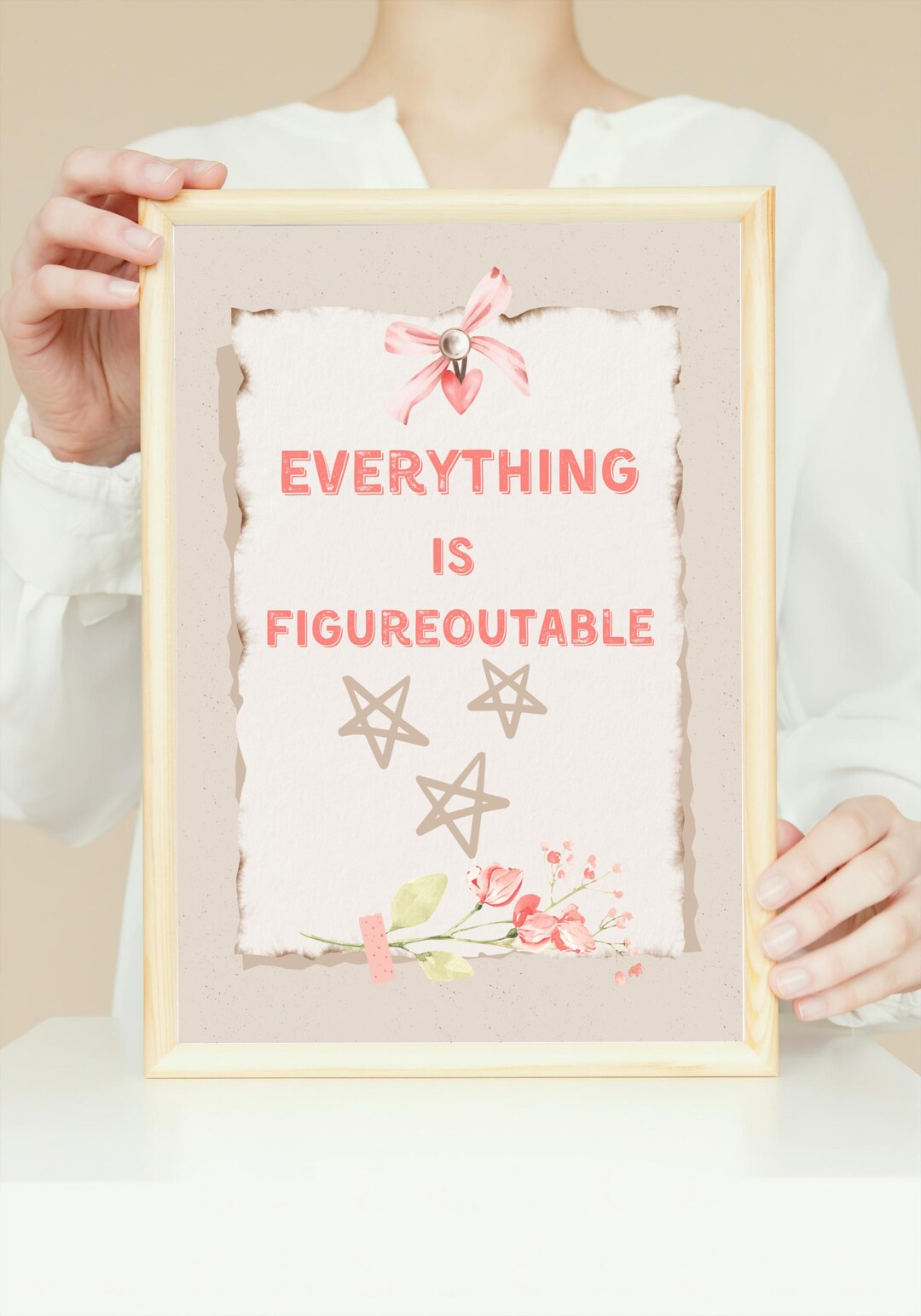 Everything is Figureoutable Motivational Wall Art. Inspirational Quote ...
