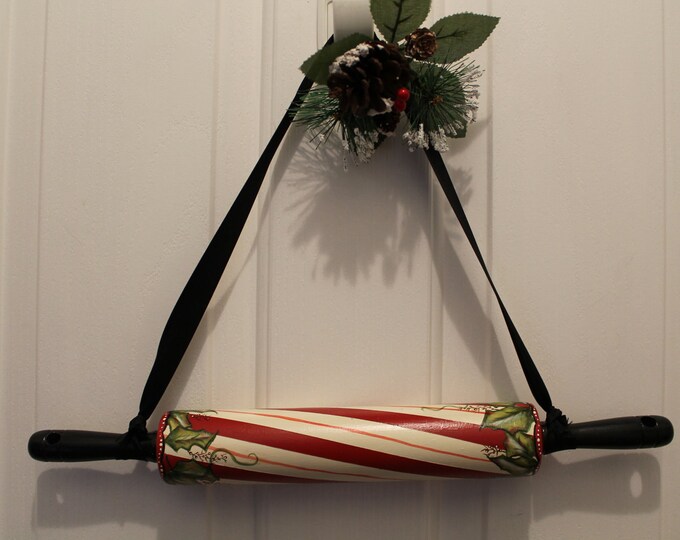 Wooden Rolling Pin Candycane Decoration - Etsy