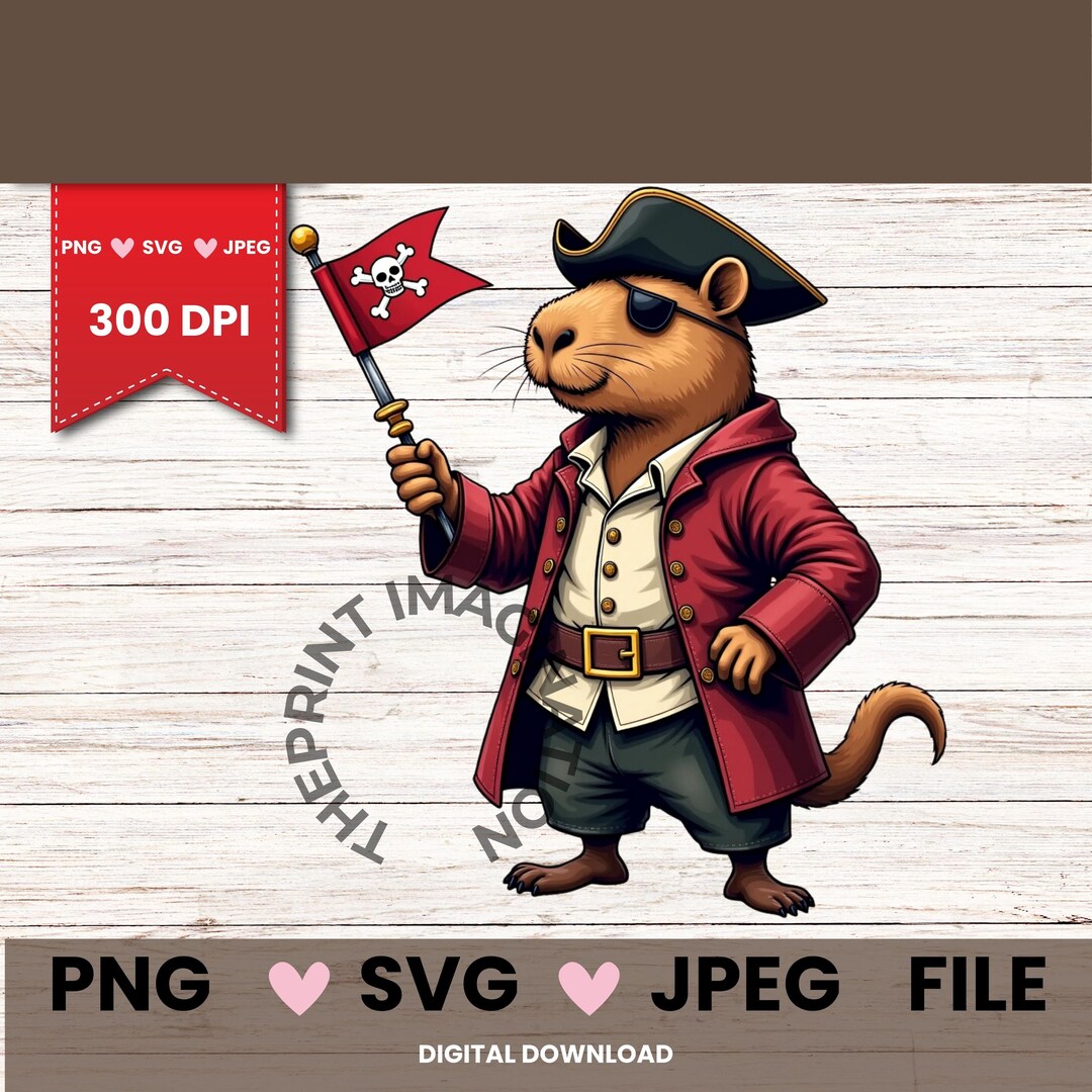 Pirate Capybara Shirt Png, Capybara Shirt Png, Capybara Decor ...