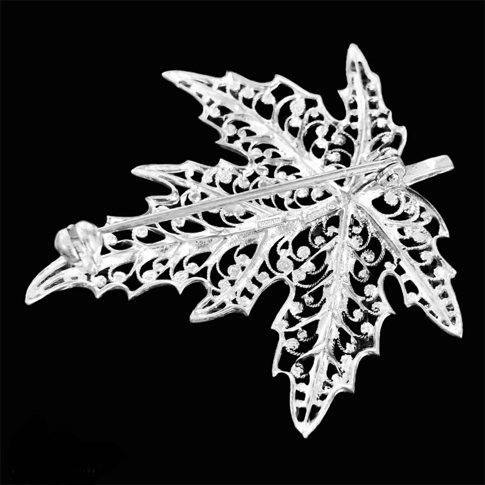 Sterling Silver Filigree Maple Leaf Pin/brooch Vintage Vanlou | Etsy