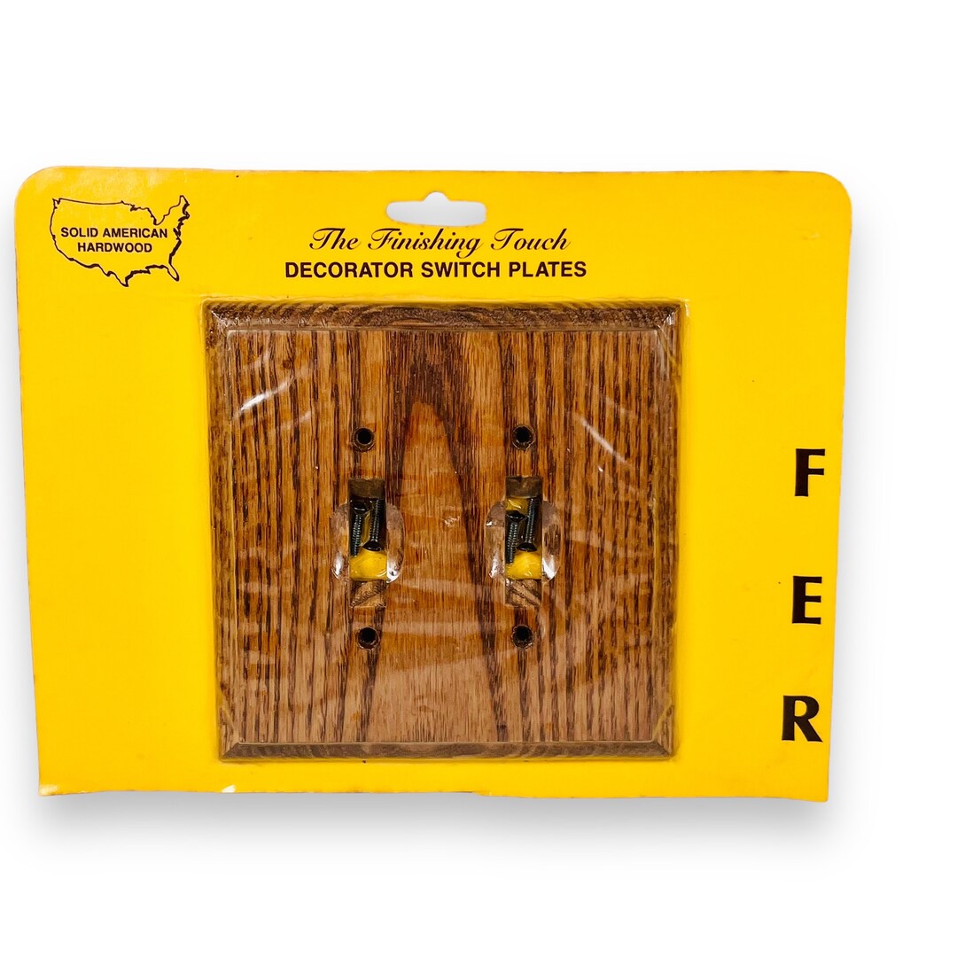 Vintage Fernal Oak Wood Double Light Switch Cover Solid Hardwood New ...