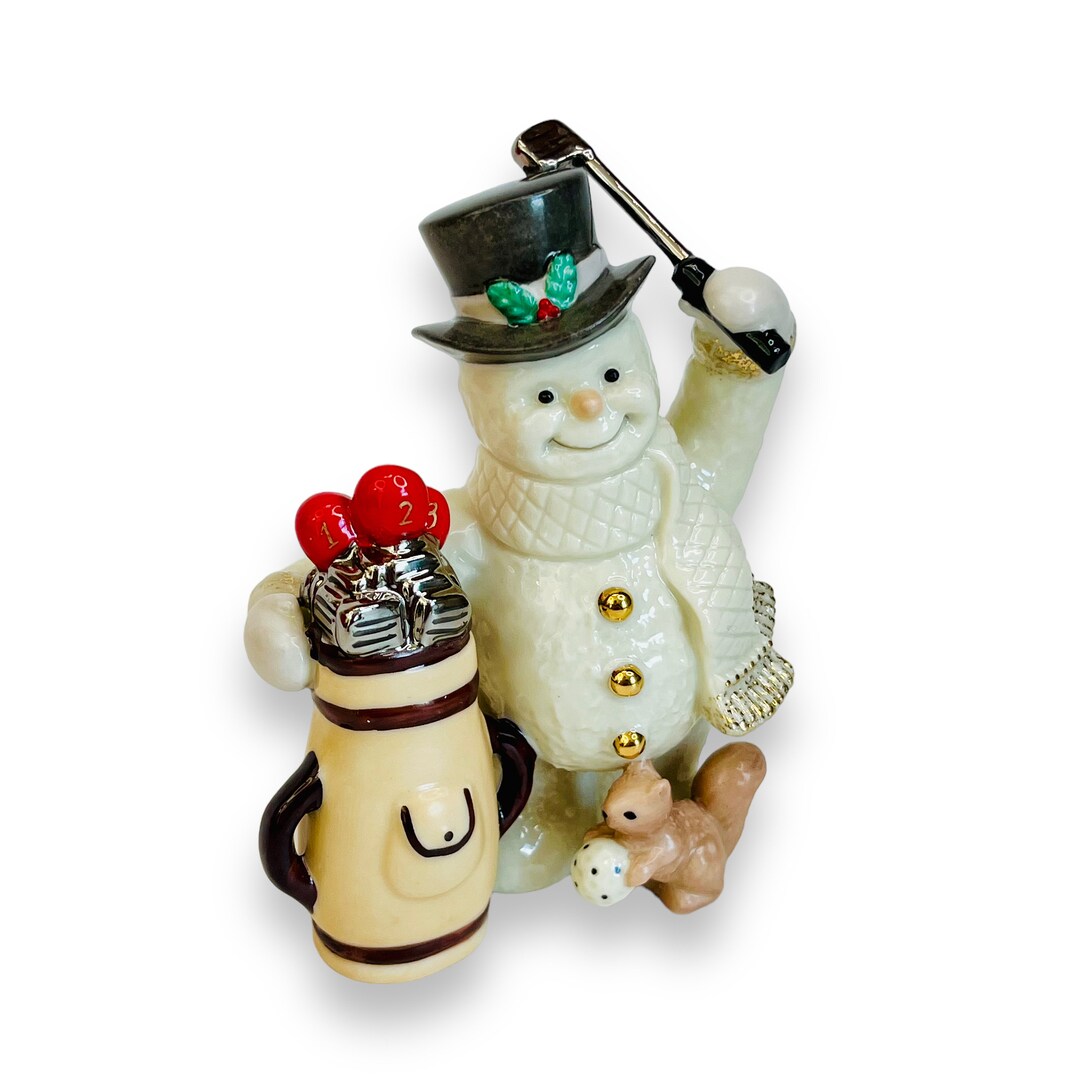 Vintage Lenox Porcelain Golfer Snowman Golf Club Bag Christmas - Etsy