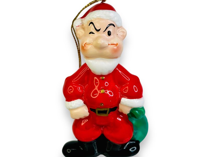 Vintage Popeye the Sailor Man Santa Ceramic Christmas Presents Ornament ...