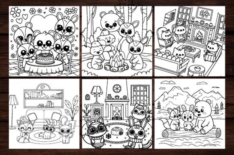 Cozy Friends Cute & Comfy Super Cute Animal Characters Coloring Book ...