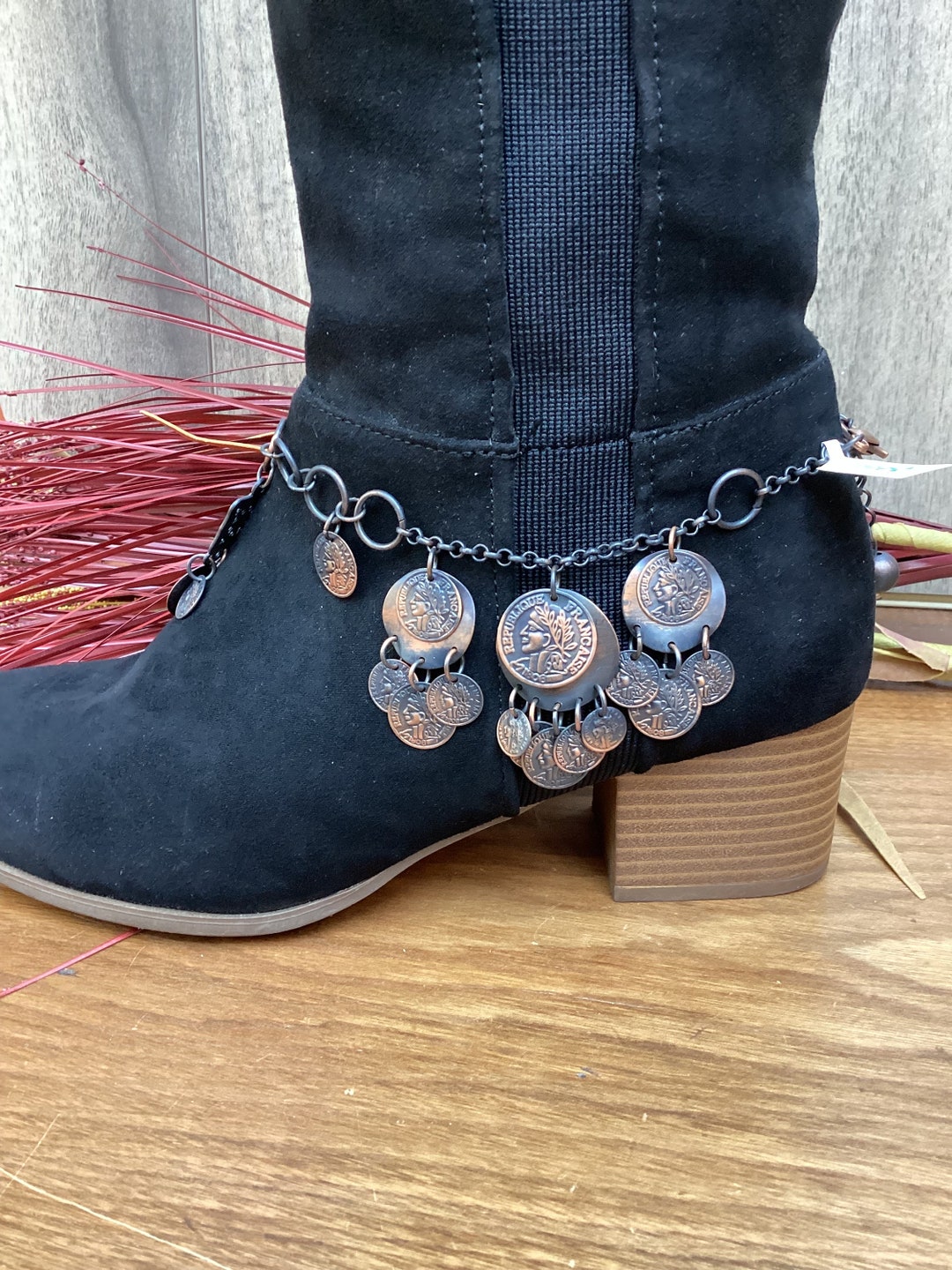 Boot Bracelet/ Greek Inspired Coin Charms/boot Bracelet/boot Jewelry ...