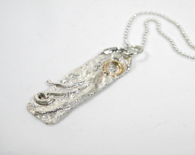 Textured Sterling Silver Pendant. Geometric Design - Etsy