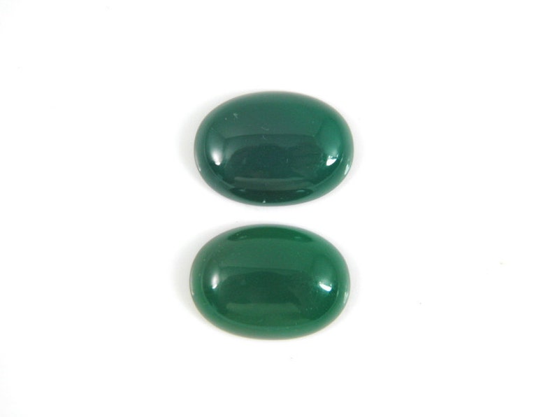 Green Onyx Oval Cabochon Pair, Natural Stone Cab, Calibrated Cabochon ...
