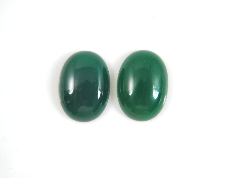 Green Onyx Oval Cabochon Pair, Natural Stone Cab, Calibrated Cabochon ...