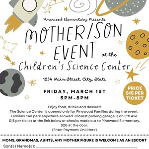 Mother Son Editable Flyer, School Dance Invite, Editable Dance ...