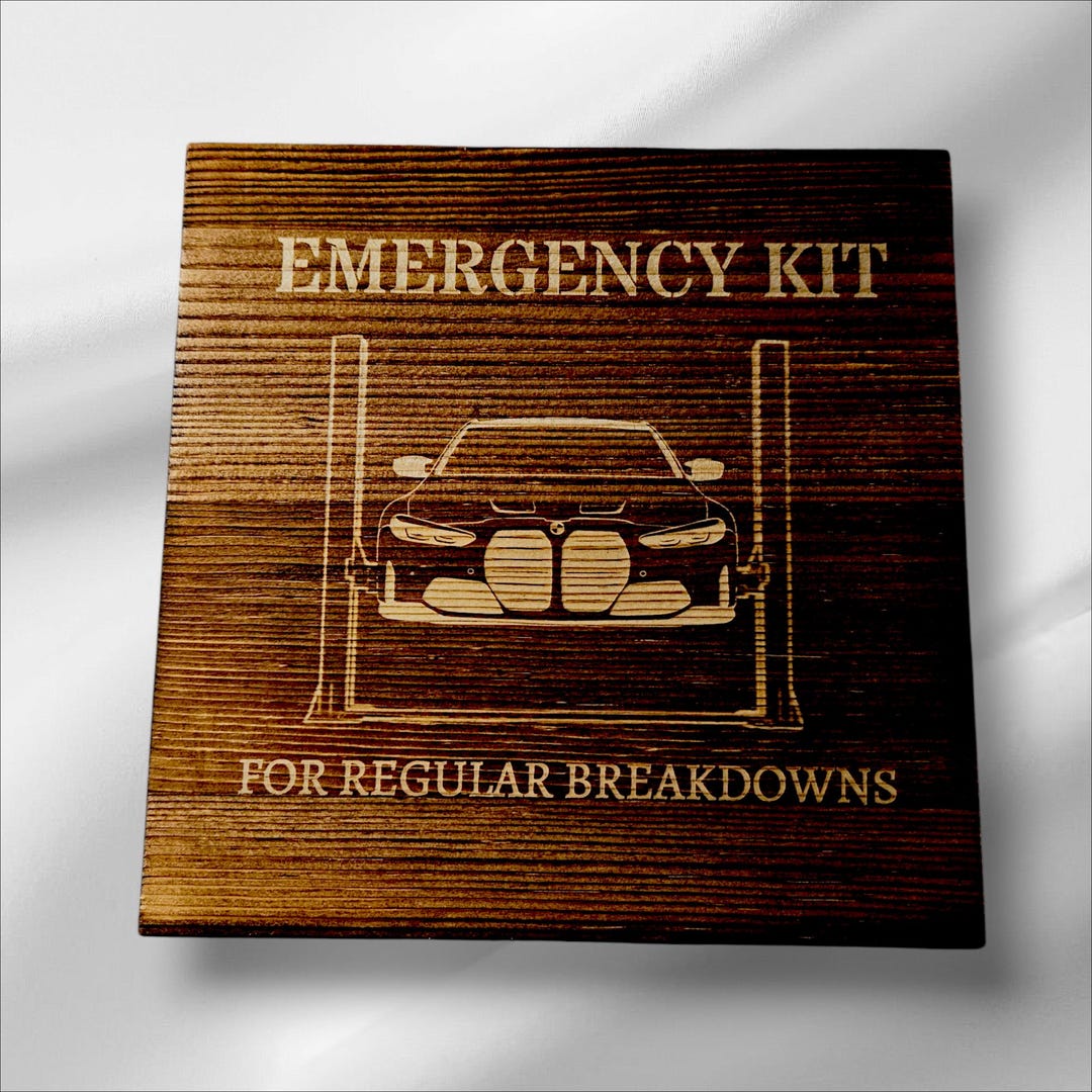 BMW Engraved Wooden Emergency Kit Box, Car Enthusiast Gift, Funny ...