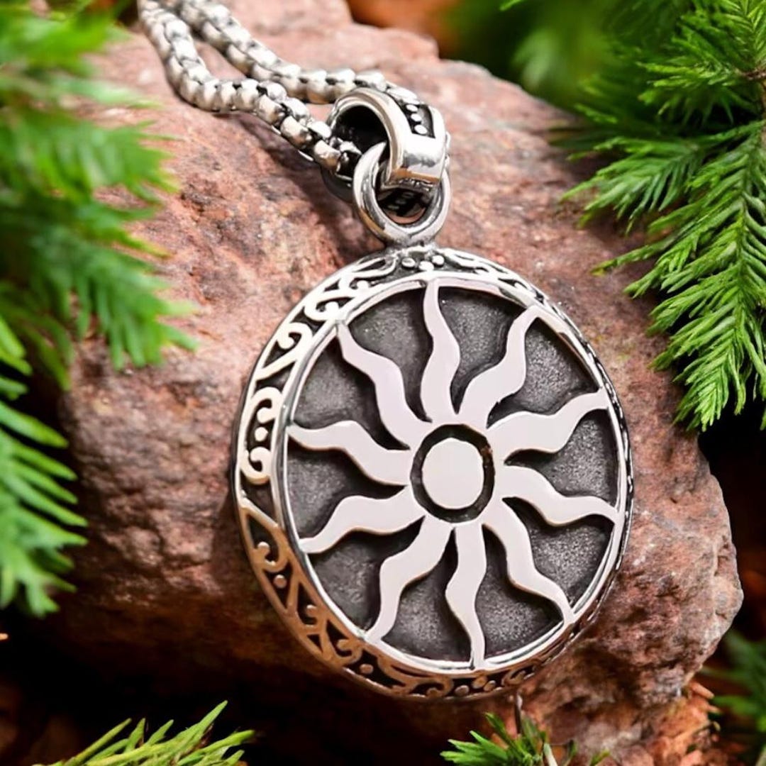 Apollo God Sun Necklace Retro Simple Fashion Stainless Steel Biker ...