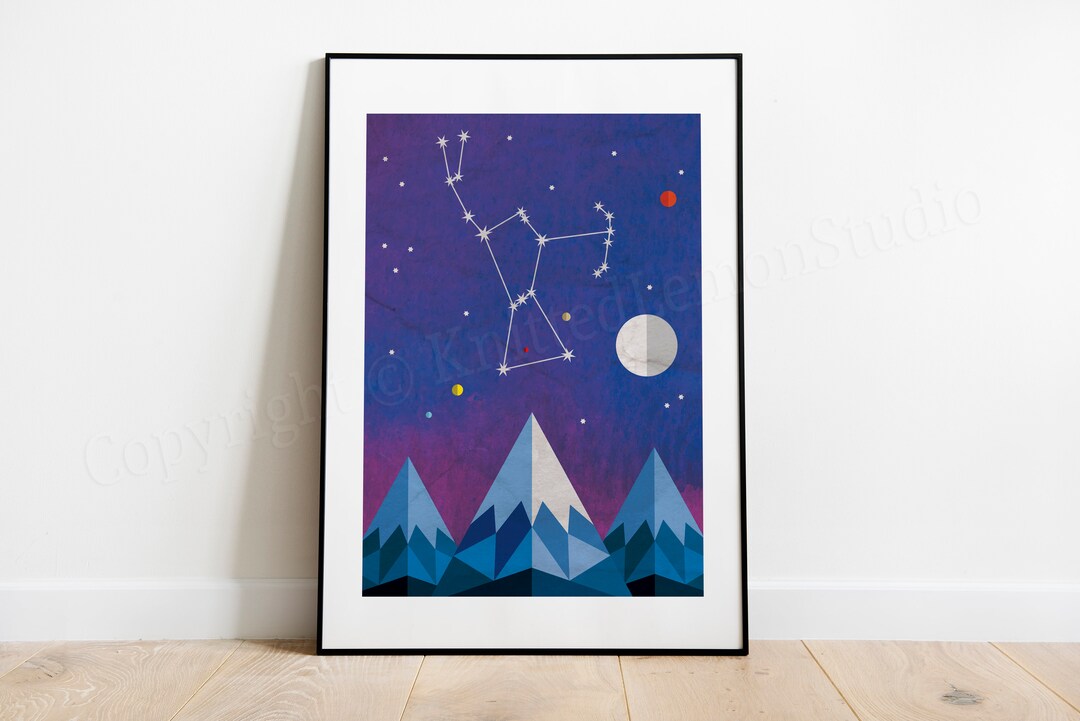 Orion, Astronomy Print of Orion Constellation in the Night Sky, Orion's ...