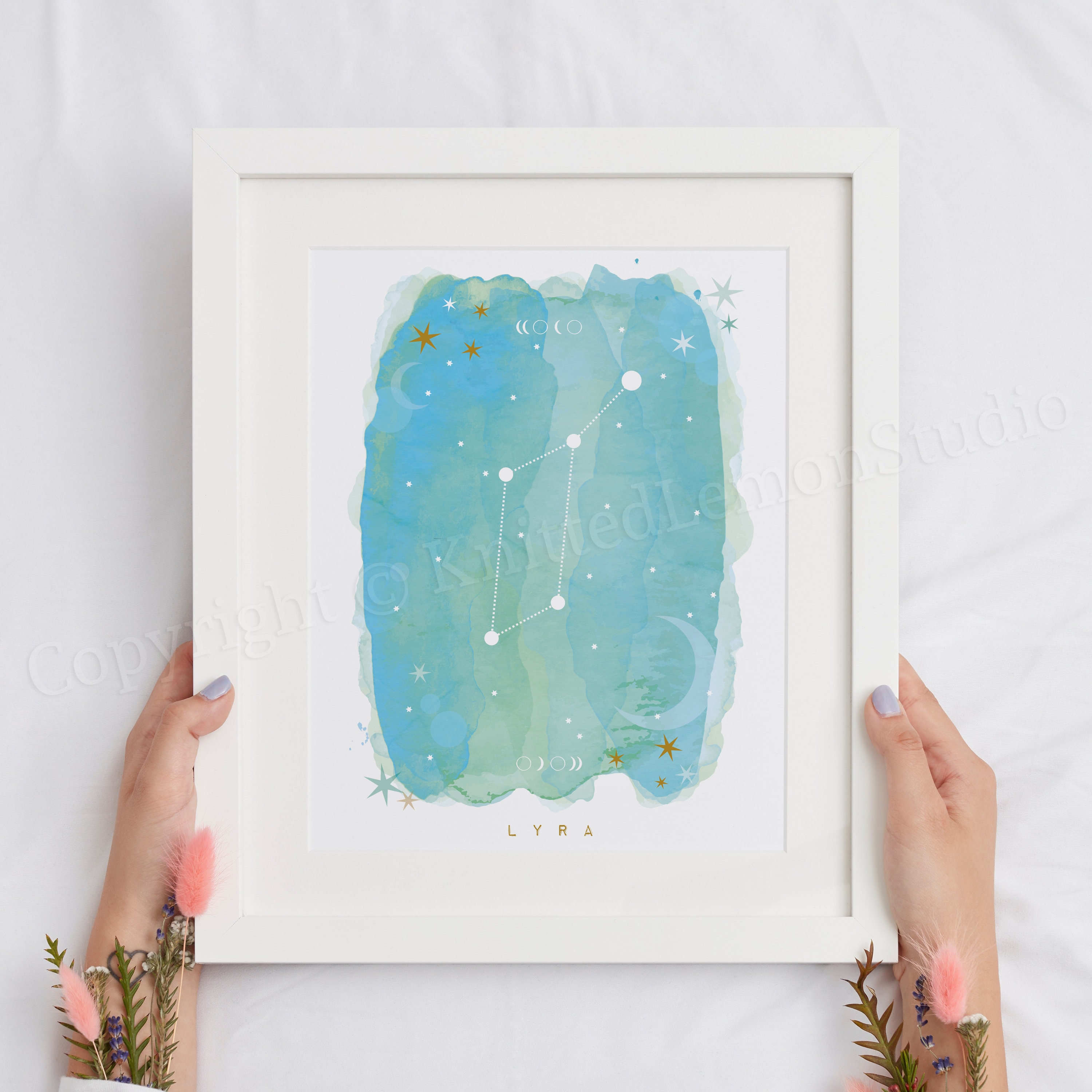 Lyra Constellation Print, Lyra Art Print, New Baby Gift, Lyra ...