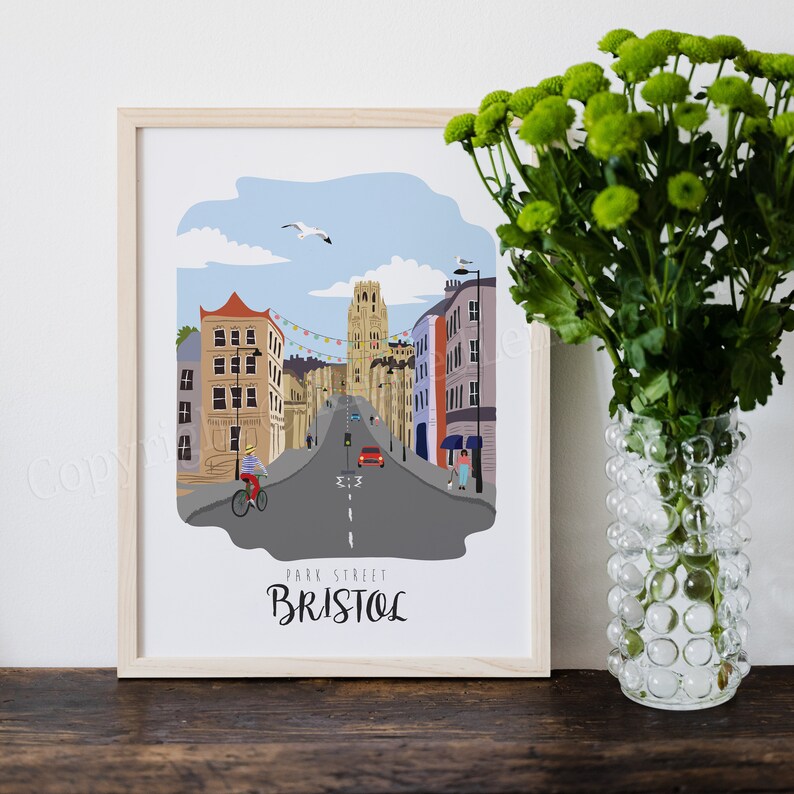Bristol Art Print, Bristol Illustration, Bristol Gift Ideas, Park ...
