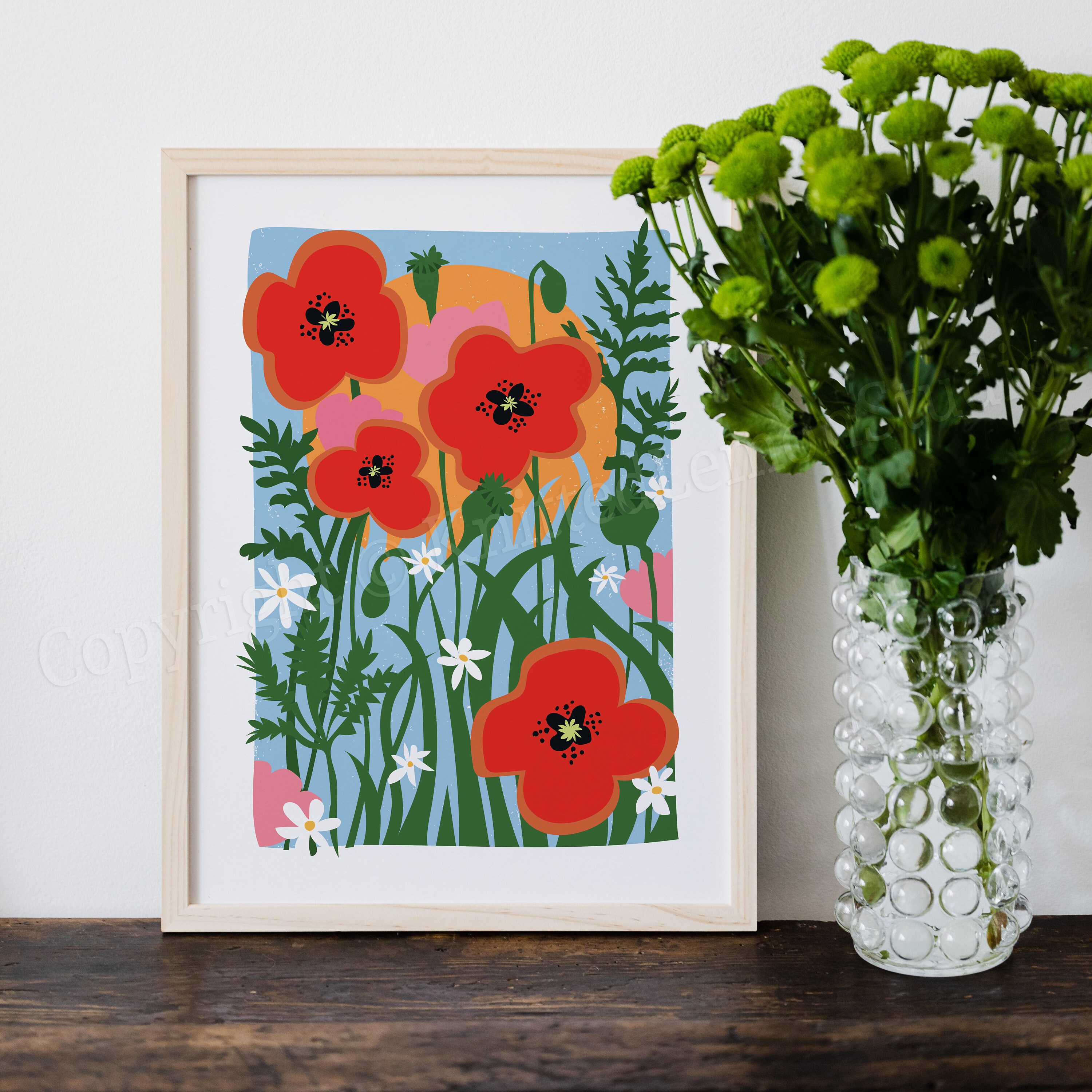 Poppy Print, Poppies Gifts, Poppy Art Print, Floral Prints, Flower Wall ...