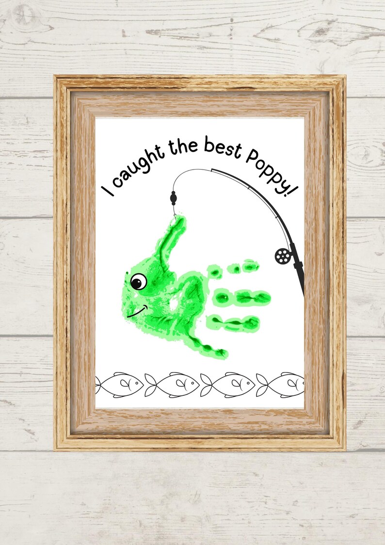 Grandpa Handprint Printable Fish, Gift From Grandkids, DIY Fathers Day ...