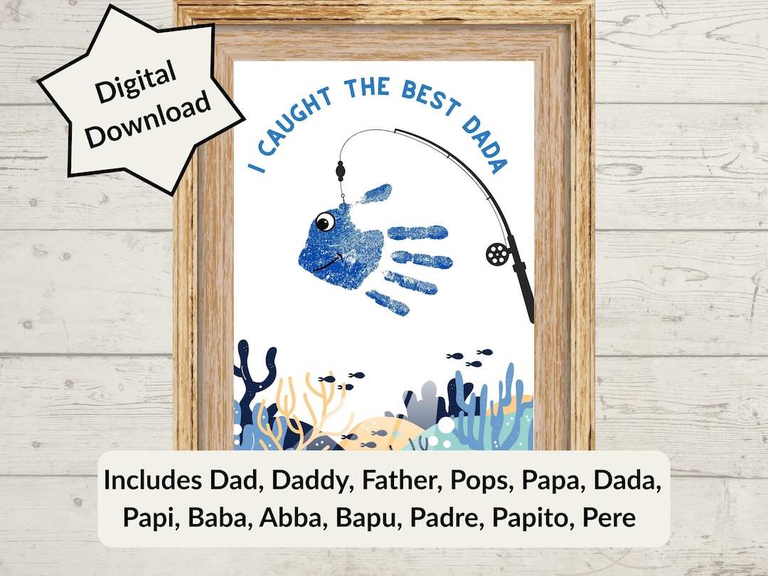 Daddy Handprint Fish Art, Father's Day Keepsake (PDF Pattern) - Etsy