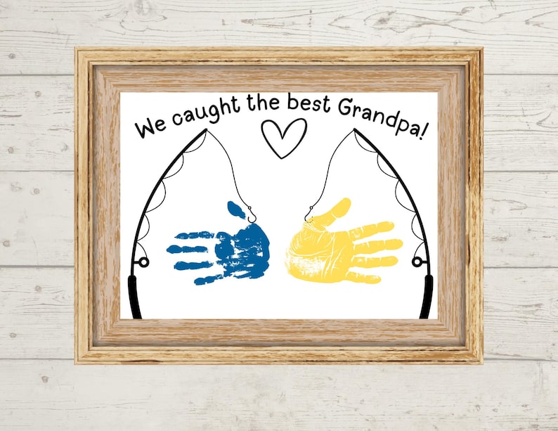 Grandpa Handprint 2 Kids Printable, Gift From Grandkids, DIY Fathers ...