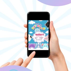 Squishmallow Themed Digital Birthday Invitation MEGA Bundle for Kids ...