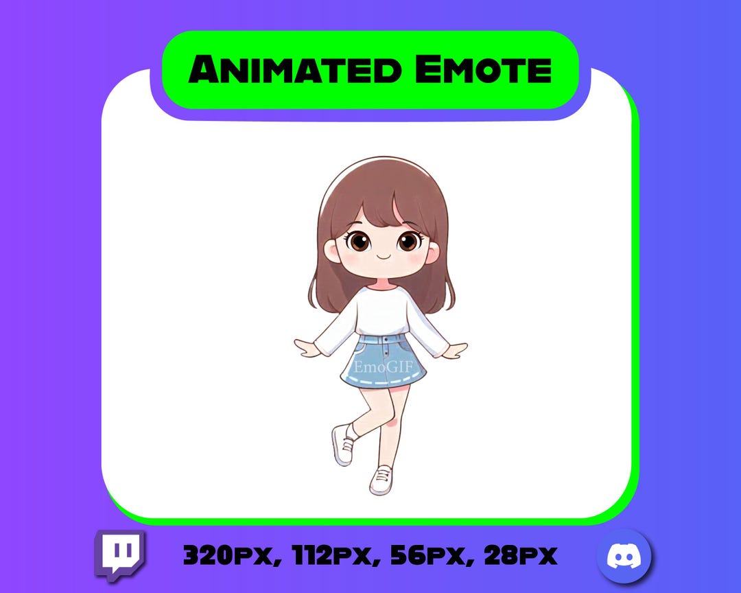 Girl is Excited Animated Emotes for Twitch, Discord, Stream - Girl ...