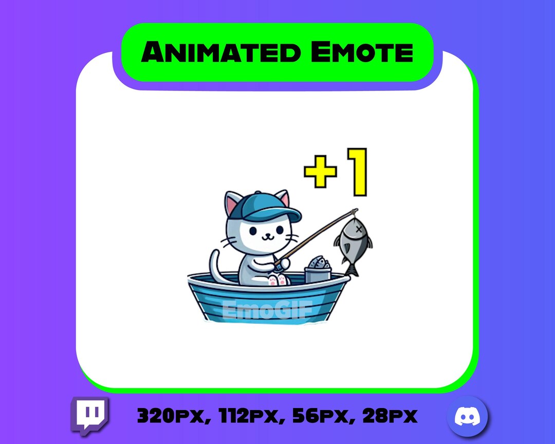 Fishing Cat Animated Emote: Twitch, Discord, Youtube (digital Download ...