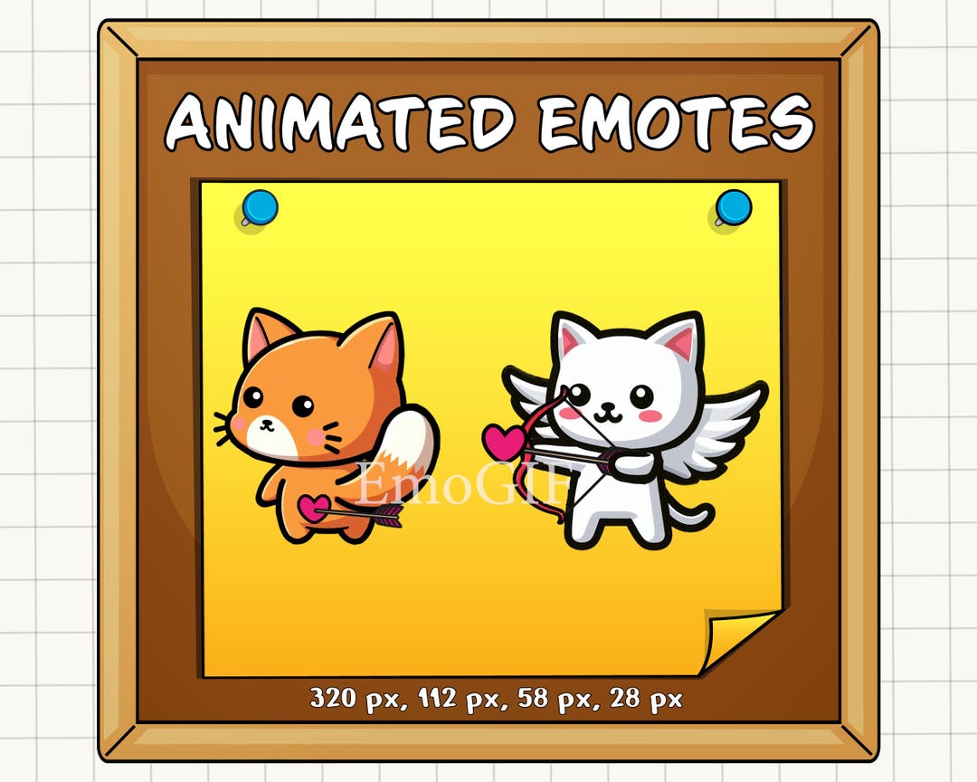 Animated Emotes for Twitch, Discord, Stream - Cat Emotes, Cat Cupid ...
