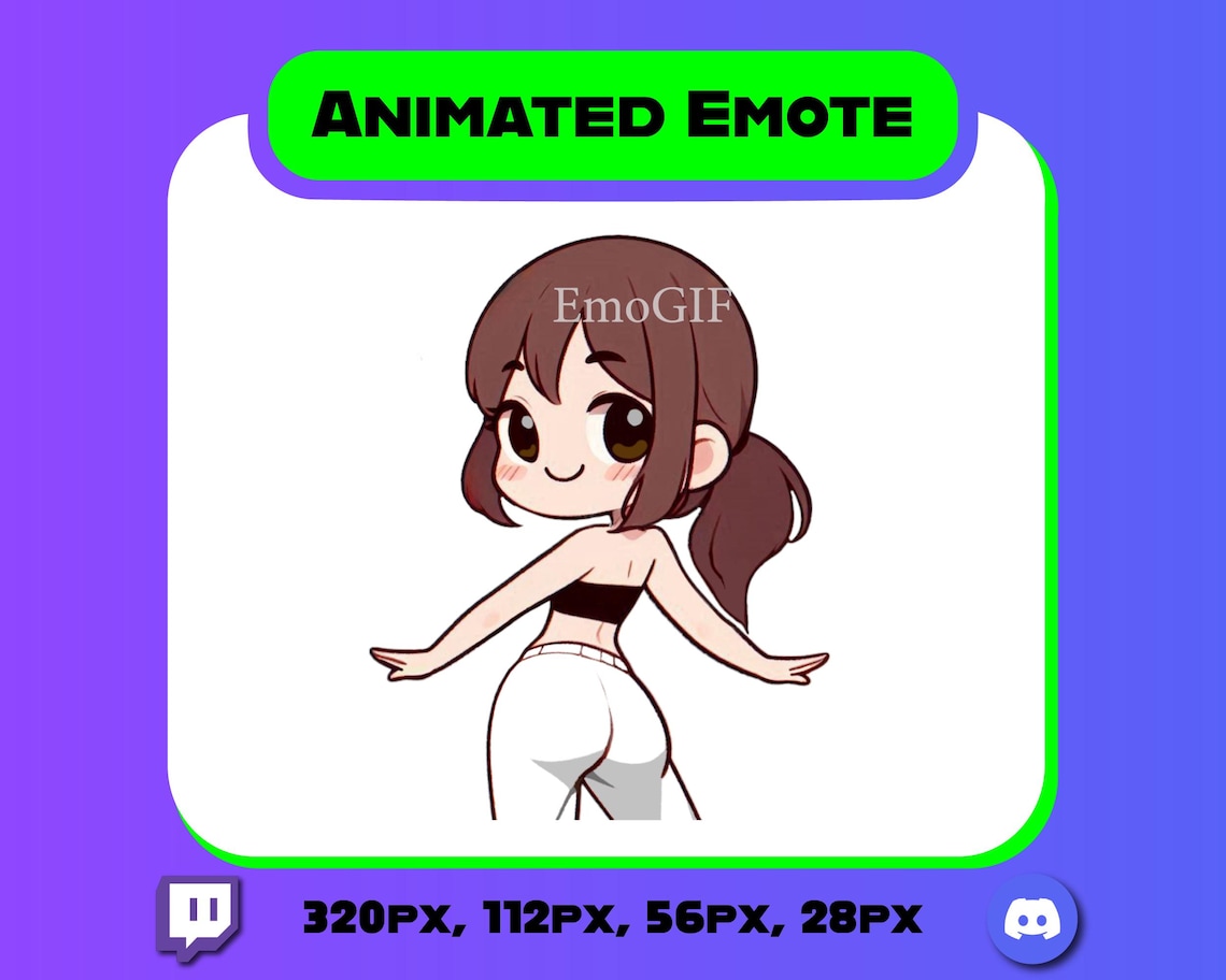 Shaking Animated Emotes for Twitch, Discord, Stream - Girl Emotes ...