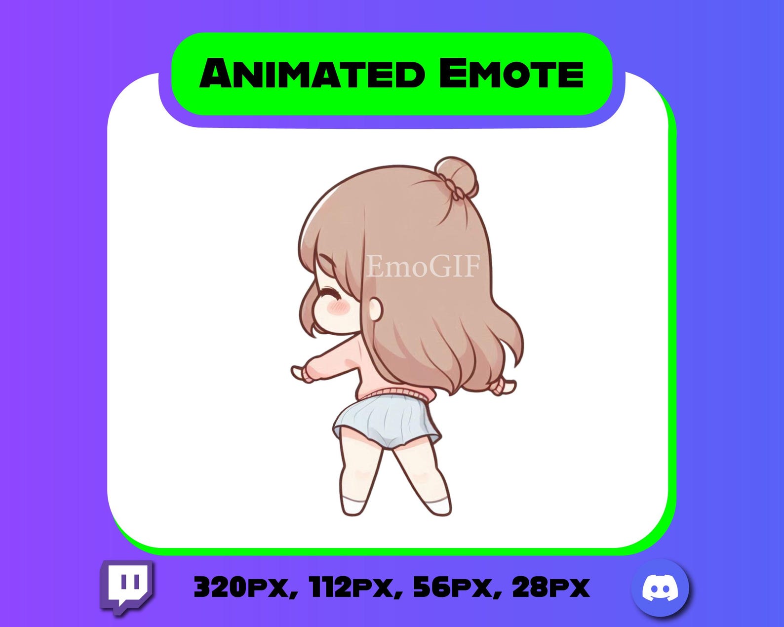 Cute Girl Shaking Animated Emotes for Twitch, Discord, Stream - Girl ...