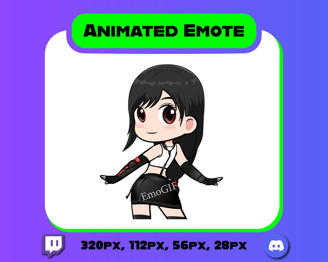 Tifa Lockhart Animated Emote: Final Fantasy Girl Dance Twitch, Discord ...