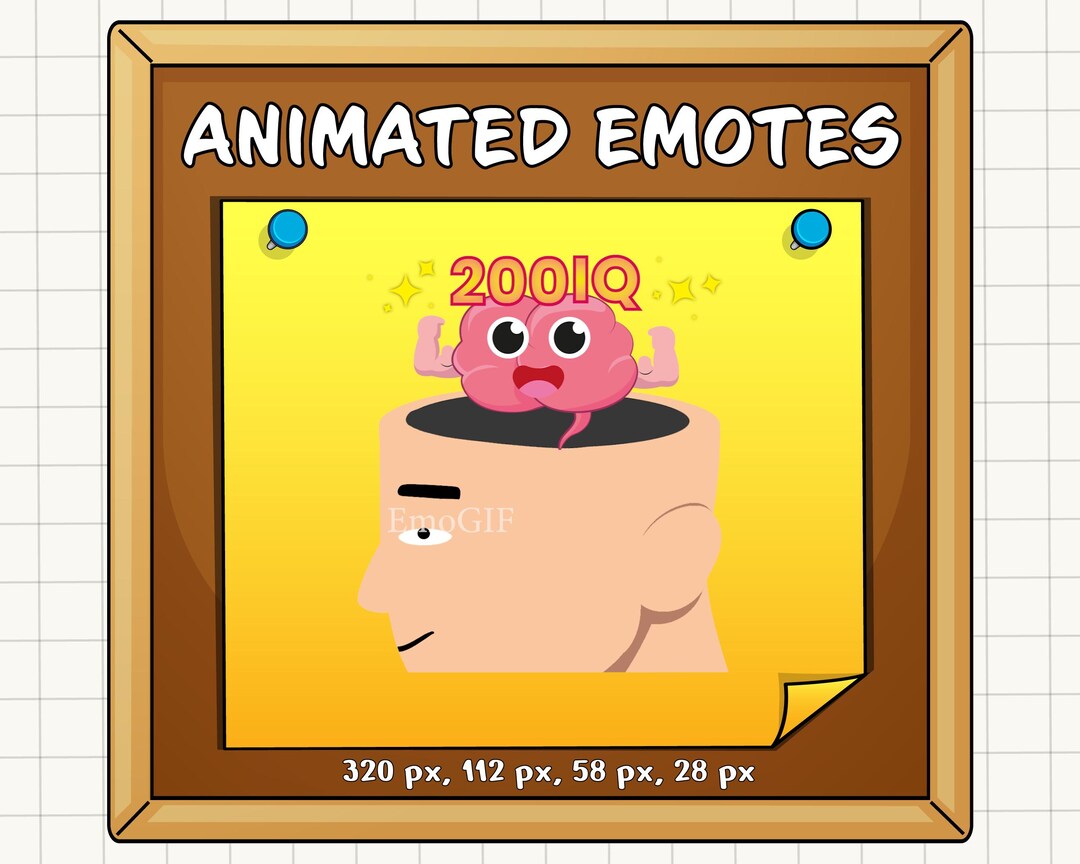 Animated Emotes for Twitch, Discord, Stream - Brain Emote, 200 IQ ...