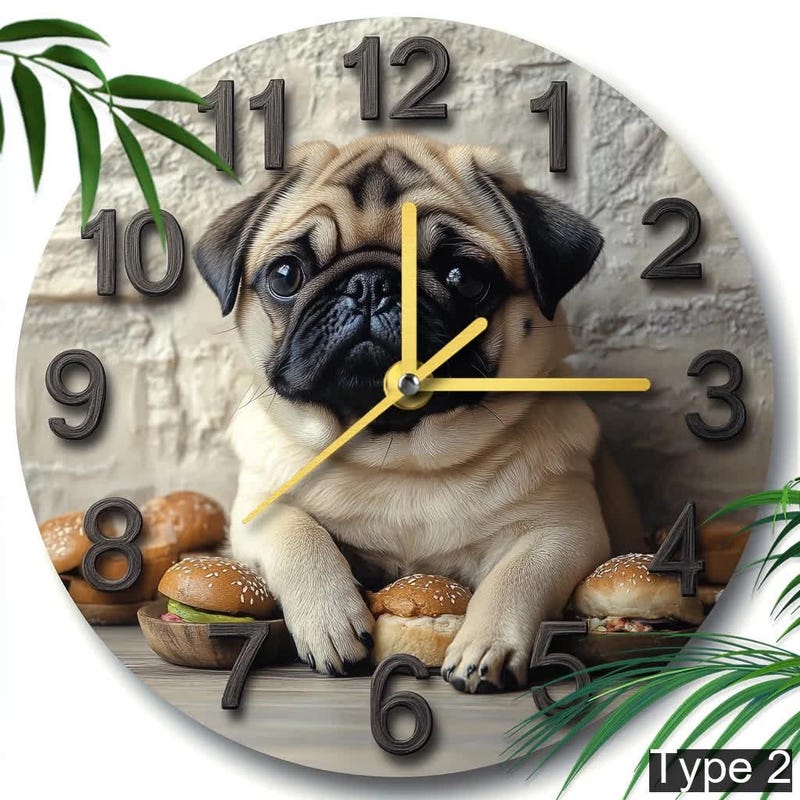 Pug Clock - Etsy