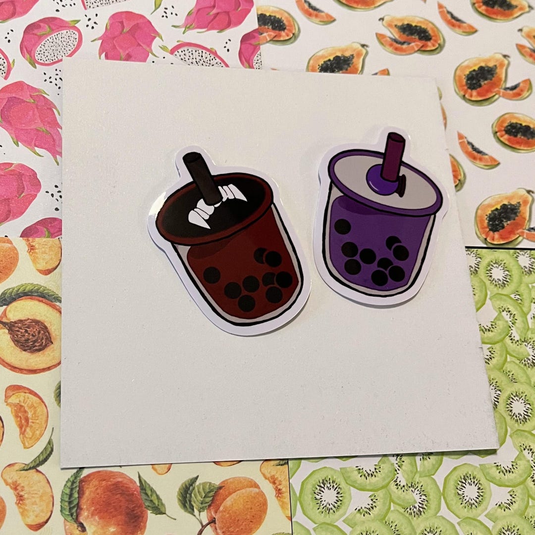 Bubble Tea Vinyl Sticker Boba Decal Pastel Design - Etsy