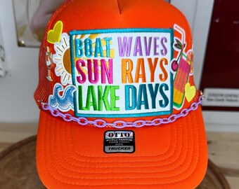 Lake Life Summer Vibes Beach Trucker Hat, Vacation Trucker Hat , Womens ...