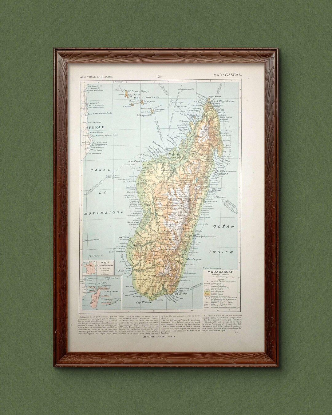 Old Map of Madagascar, Printed in 1909 Vintage Authentic 26x36 Cm - Etsy