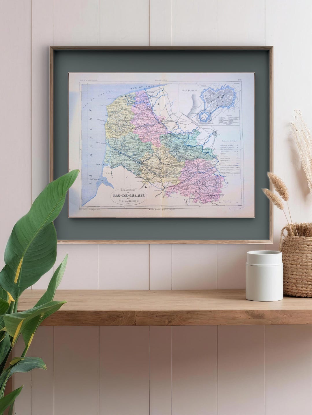 Pas-de-calais, Old Map, Printed in 1883. - Etsy
