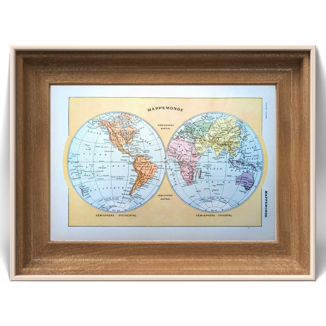Printed in 1941, World Map, Authentic Vintage (frame Not Included) - Etsy
