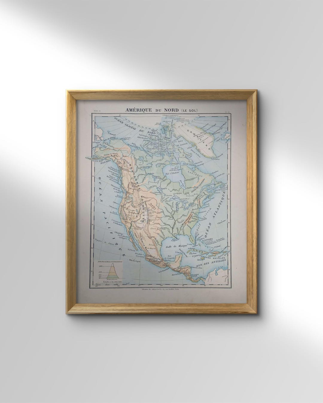 Old Geological Map of North America, Printed in 1902 Vintage Authentic ...