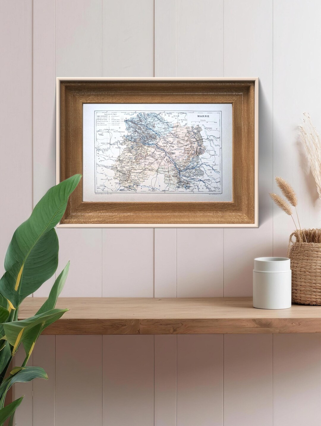 Map of the Marne, 1889. Authentic Vintage. - Etsy