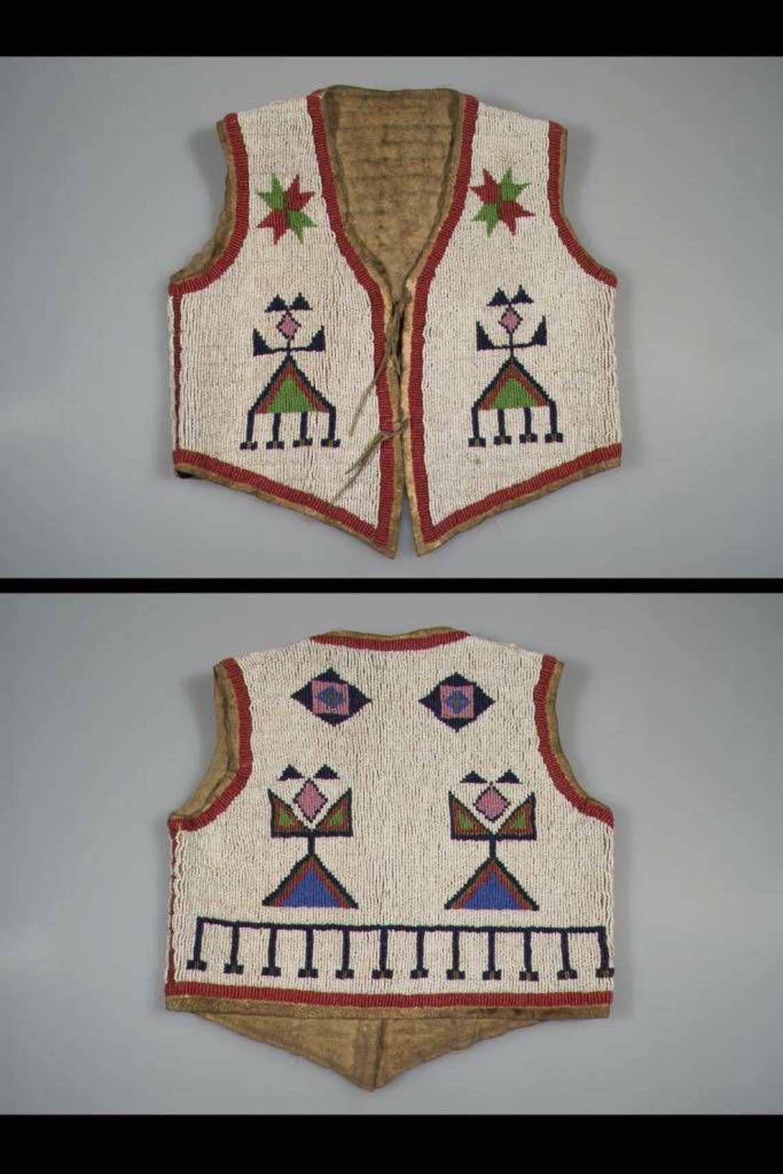 Old American Style Handmade Beaded Front Powwow Regalia Vest BV917 - Etsy