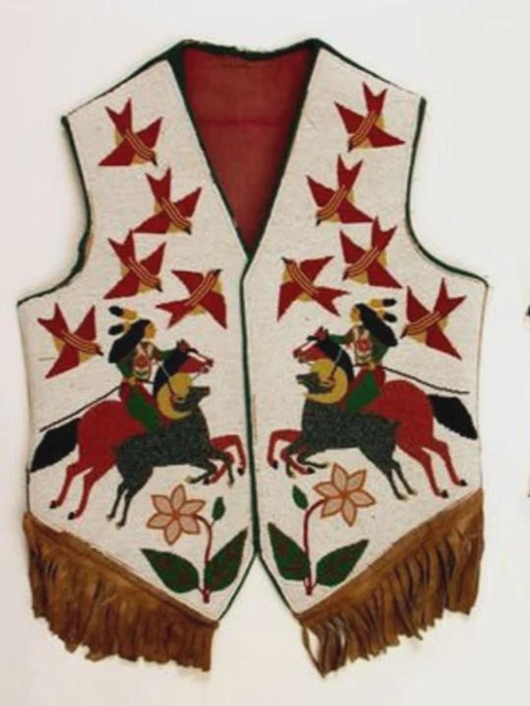 Old American Style Handmade Beaded Front Powwow Regalia Vest BV917 - Etsy