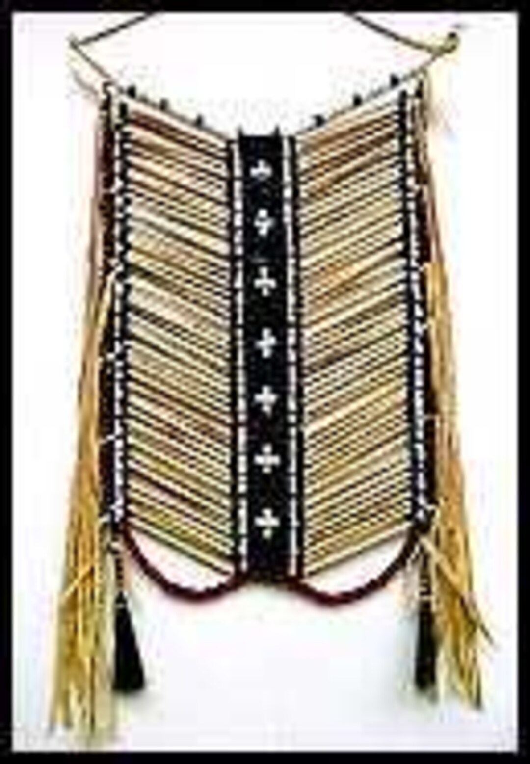 Native American Made Breastplate Smoked Buckskin Regalia Real Bone ...