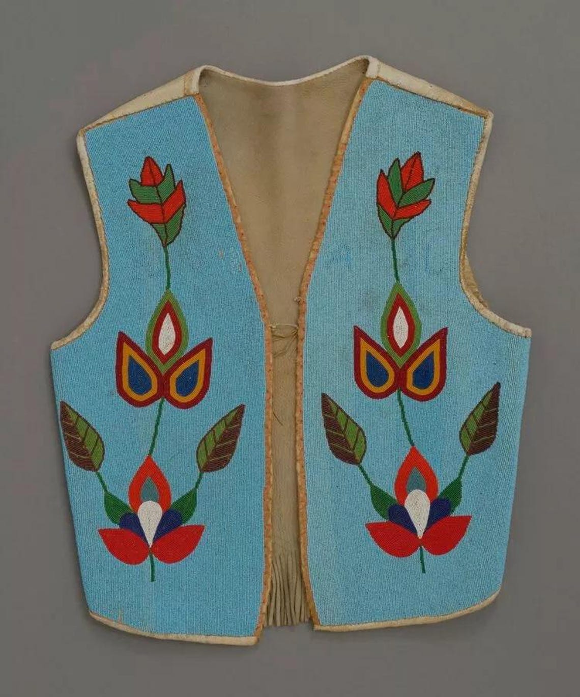 Old American Style Handmade Beaded Front Powwow Regalia Vest BV917 - Etsy