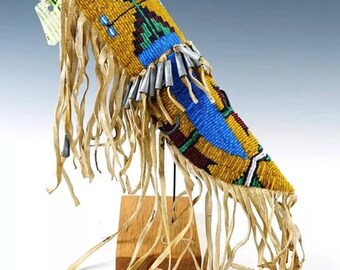Handmade Native American Style Indian Beaded Knife Cover, Lakota Sioux ...