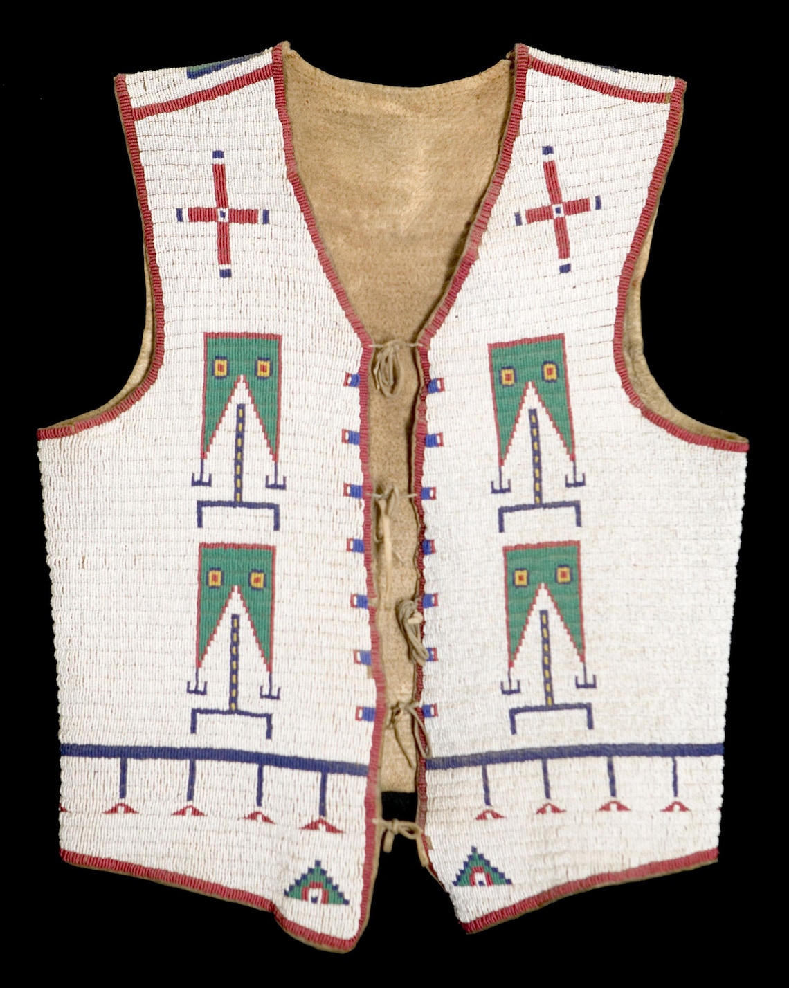 Old American Style Handmade Beaded Front Powwow Regalia Vest BV917 - Etsy