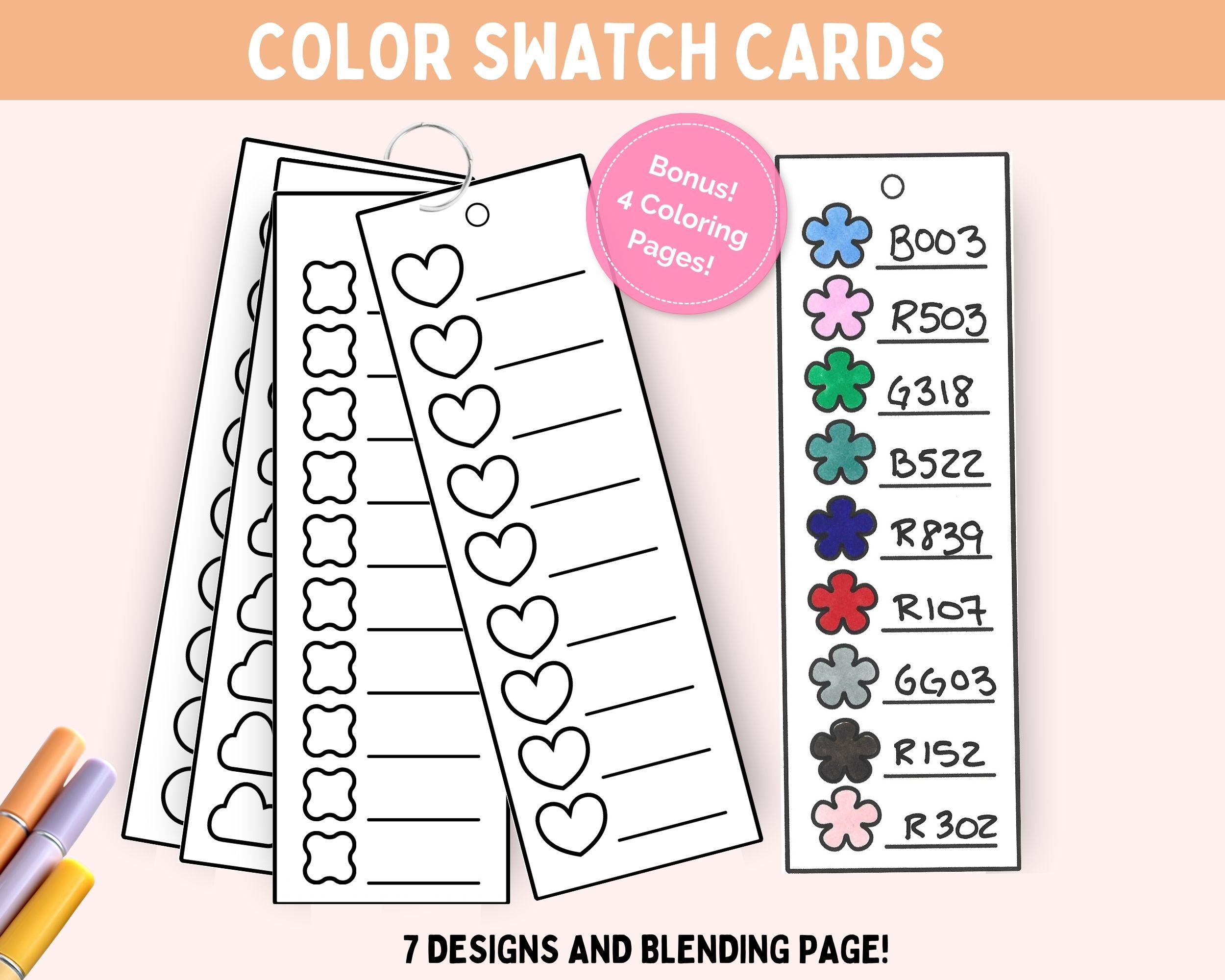 Color Tracker, Blank Swatch Card, Color Swatch Card, Marker Swatch ...