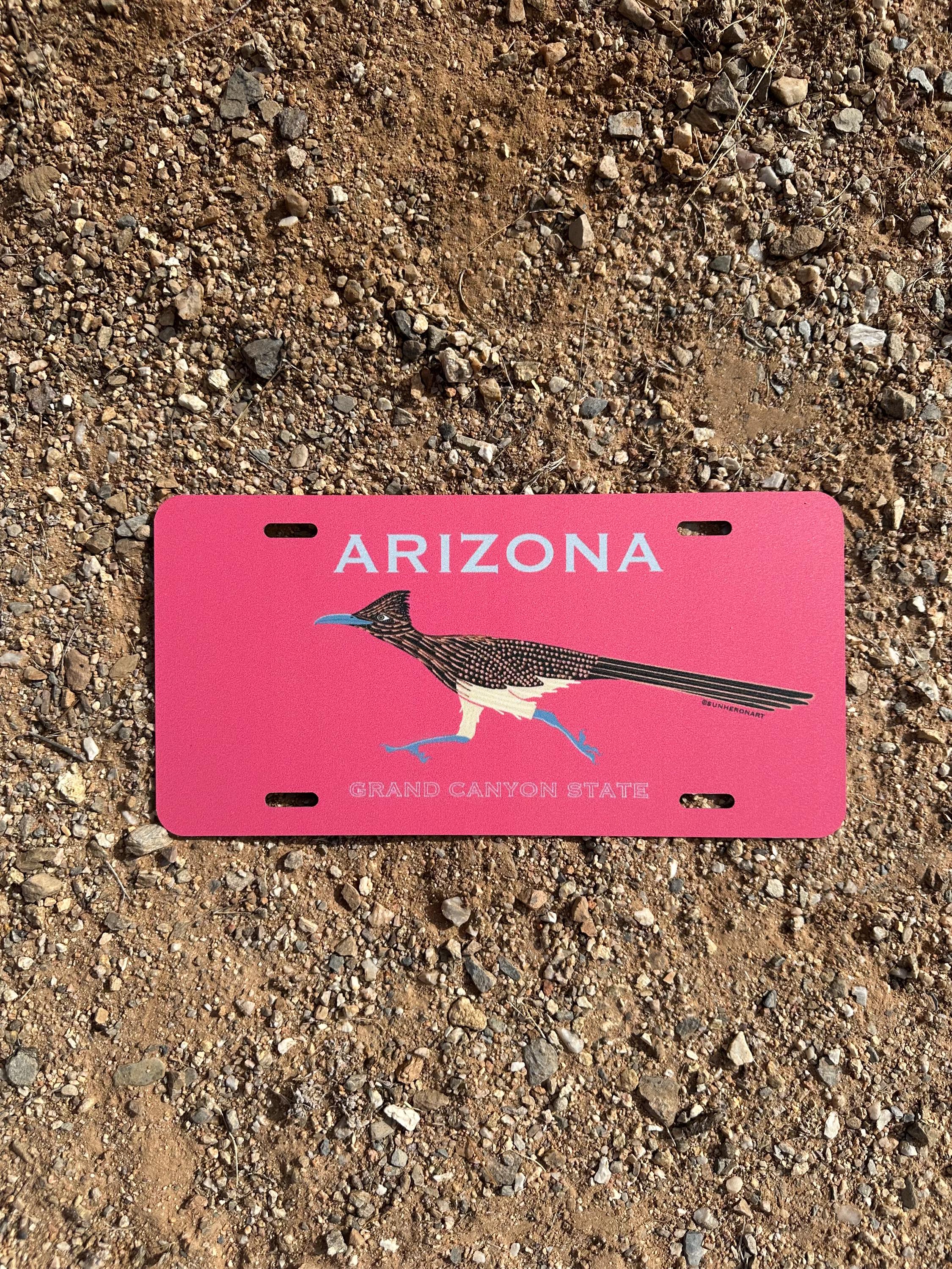 Roadrunner License Plate: Arizona Vanity Plate, Digitally Illustrated ...